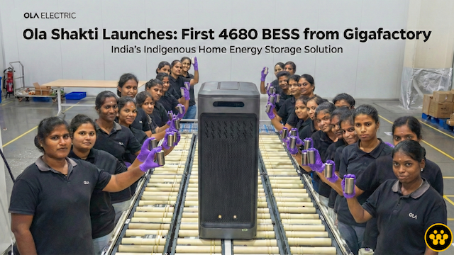 Ola Shakti Launches: First 4680 BESS from Gigafactory | EVINDIA